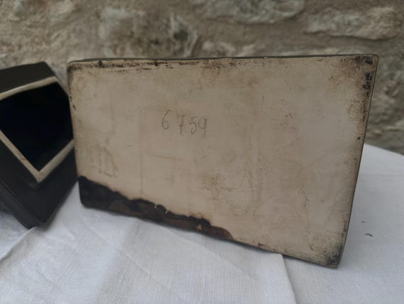 Gothic Revival Pottery Casket Vintage Large Jewelry B… - Gem