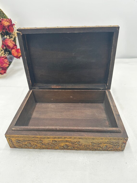 Vintage Florentine Wooden Gilded Box, Italian keepsak… - Gem