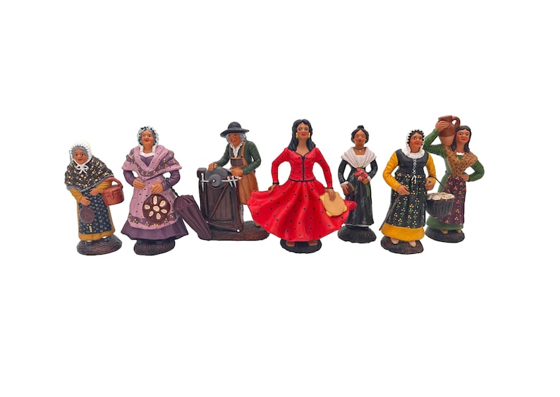 Set of Seven Provençal Nativity Santon Figurines Vintage JL Castelin ...