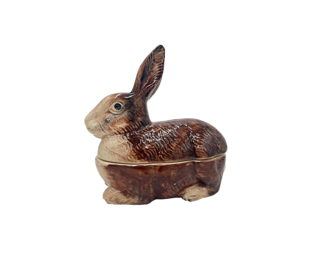 Ceramic Caugant Rabbit Terrine, Vintage Bunny Foie Gras Pate Lidded ...