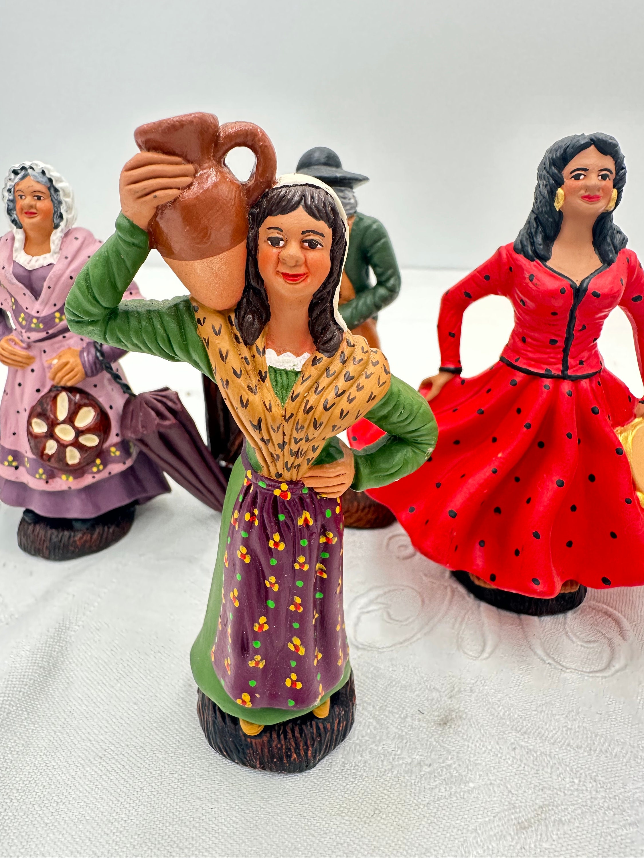 Set of Seven Provençal Nativity Santon Figurines Vintage JL Castelin ...