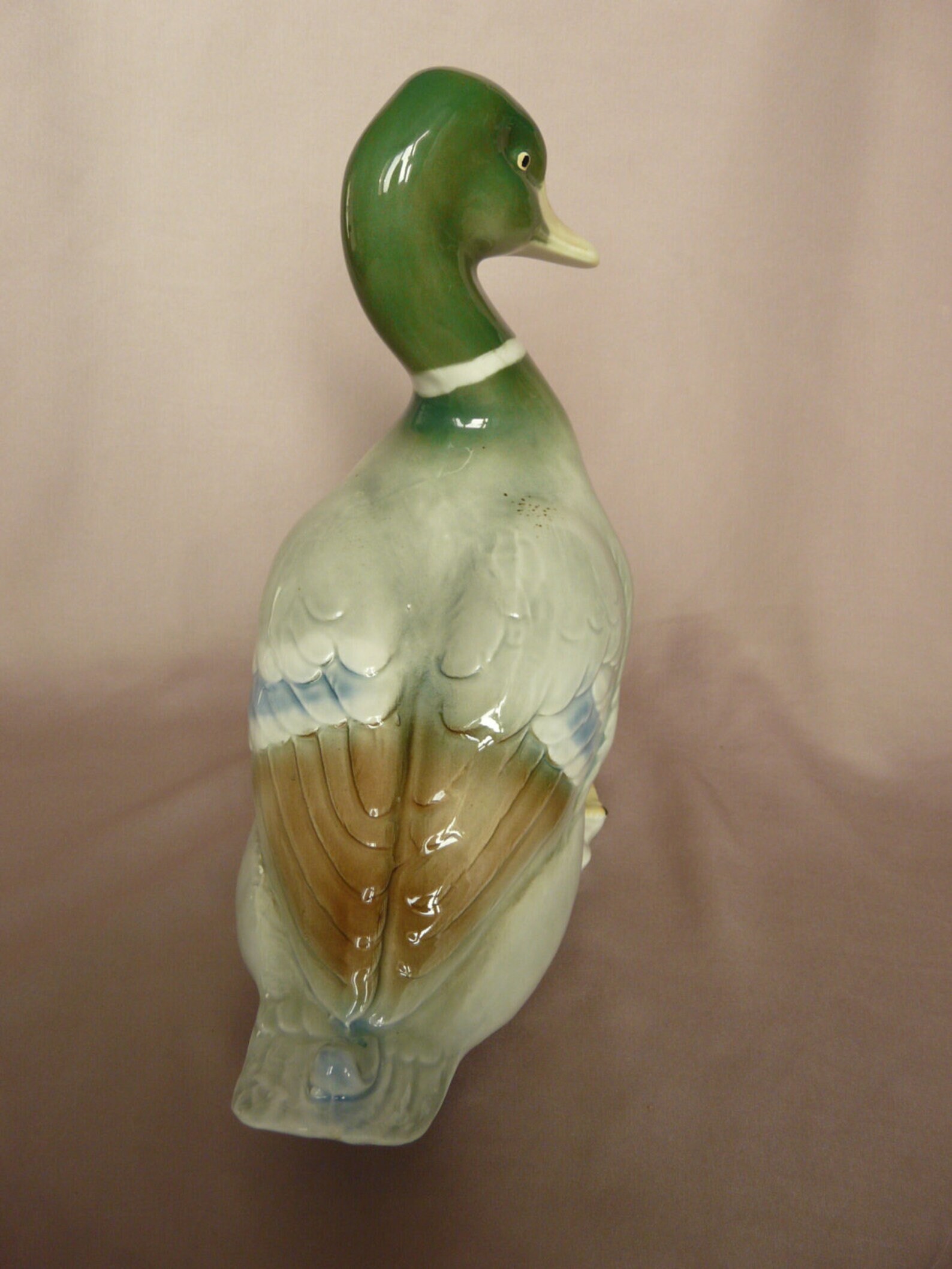 8 Vintage German Porcelain Duck Figurine, Mallard Duck Statue Thuringia ...