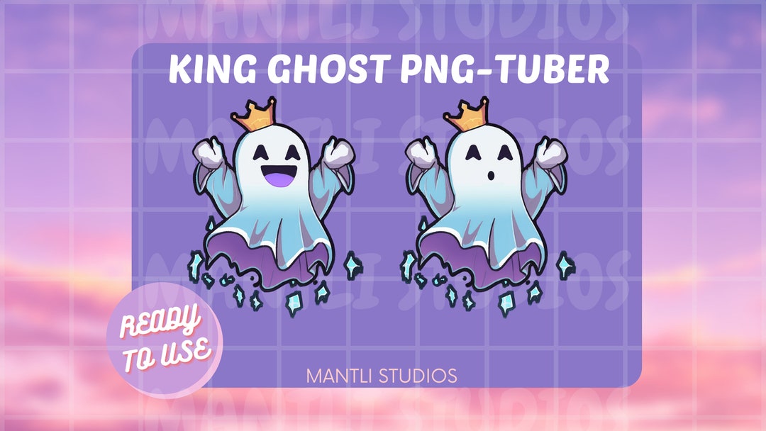 Pngtuber King Ghost PNG Tuber Kawaii Streaming Avatar Ready to Use for ...