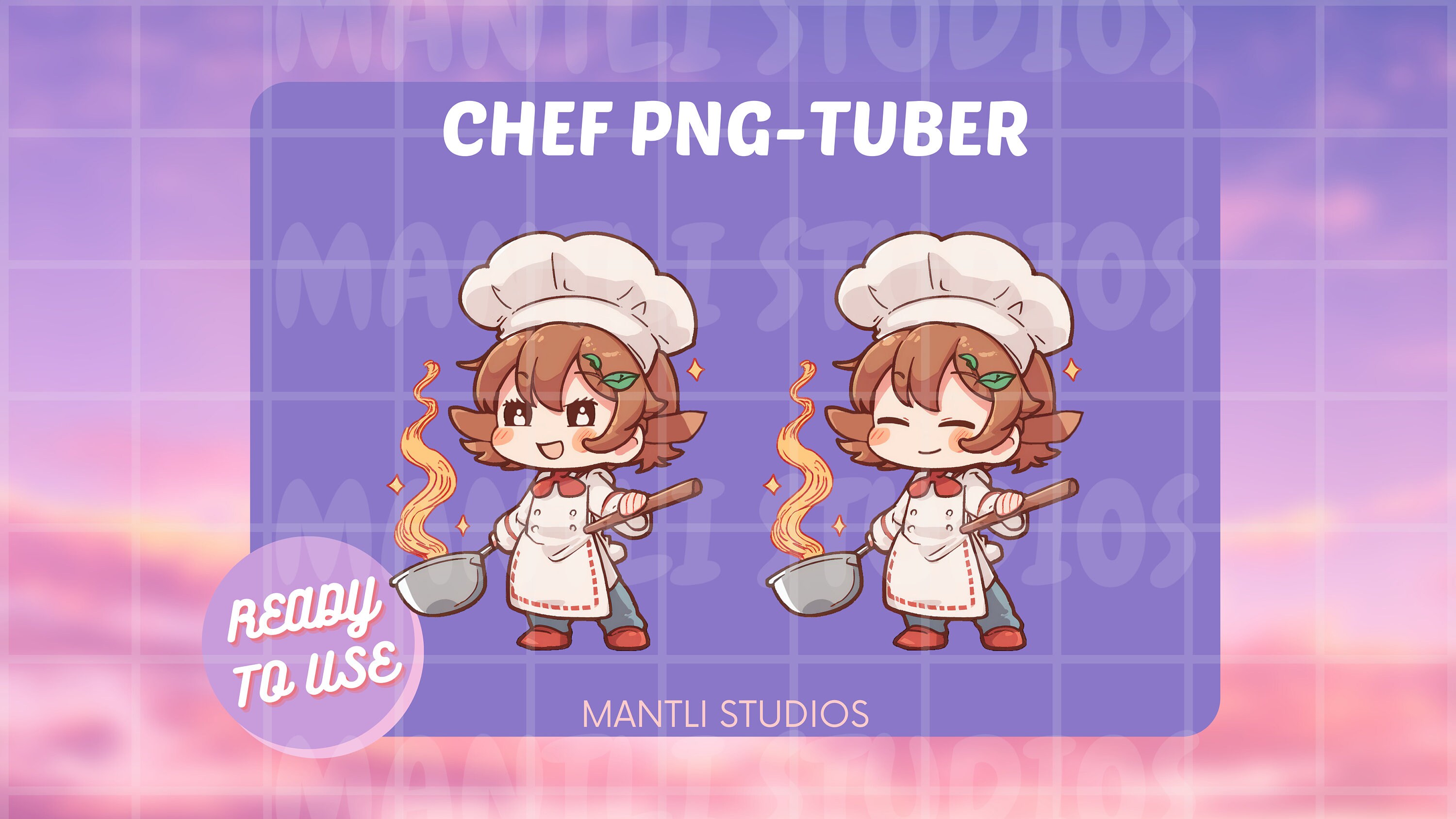 Pngtuber Chef Girl PNG Tuber Kawaii Streaming Avatar Ready to Use for ...