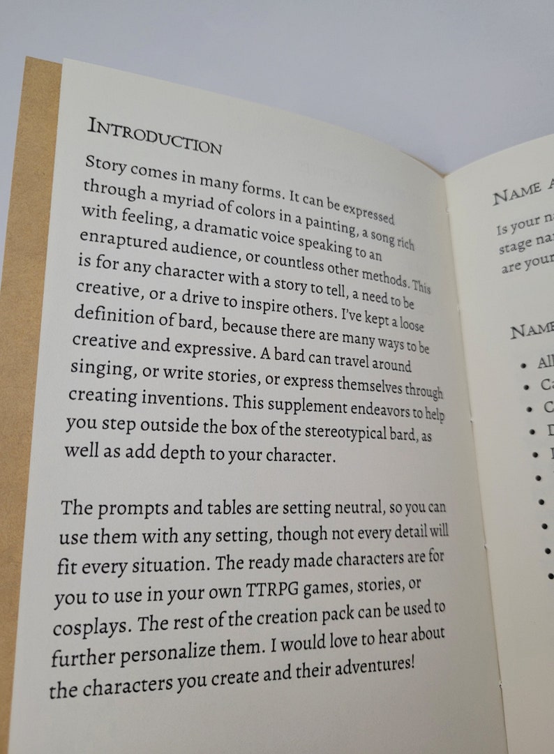 Build a Bard Character Creation - Etsy