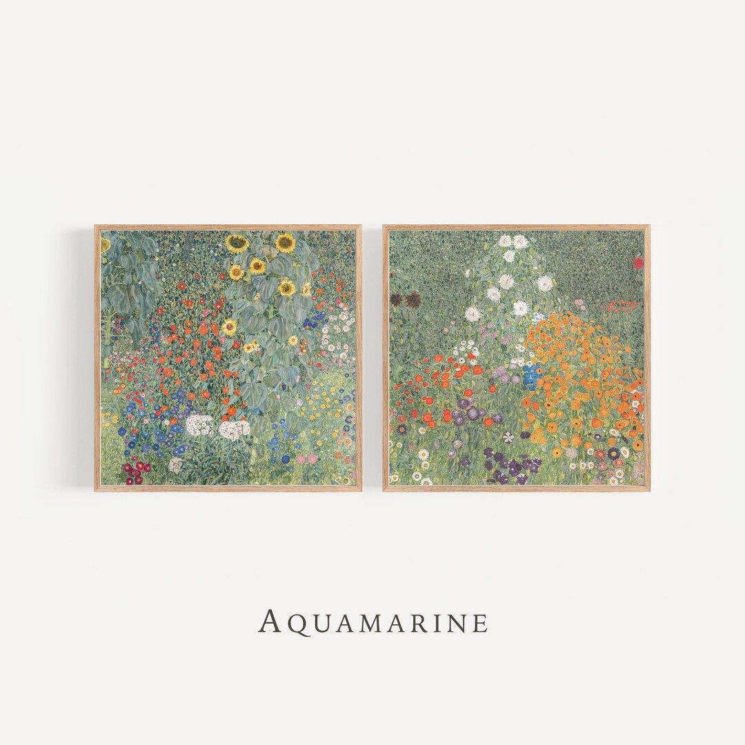 Summer Garden Prints Set Summer Wall Art Square Set of 2 - Etsy