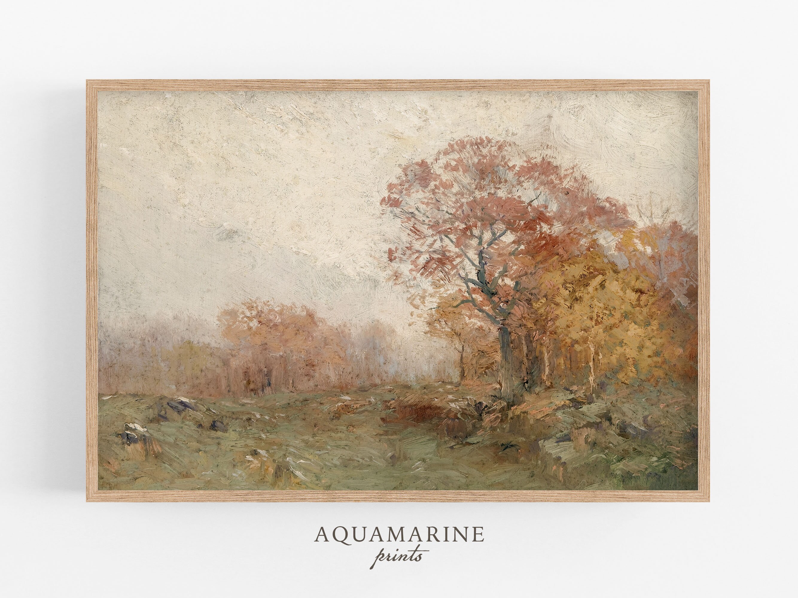 Fall Landscape Wall Art Vintage Fall Country Painting Fall - Etsy