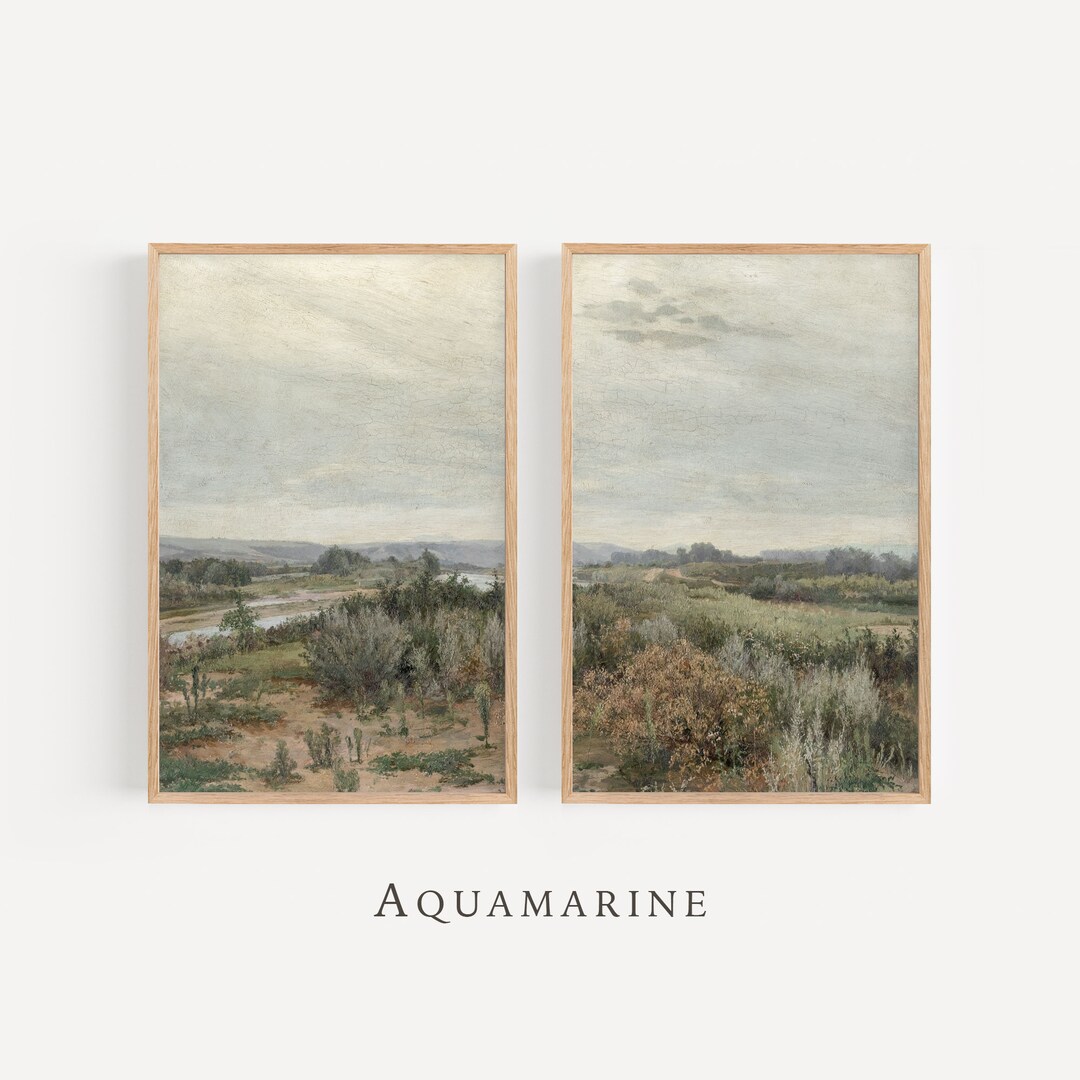 Landscape Painting SET, Country Landscape Wall Art, Vintage Landscape ...