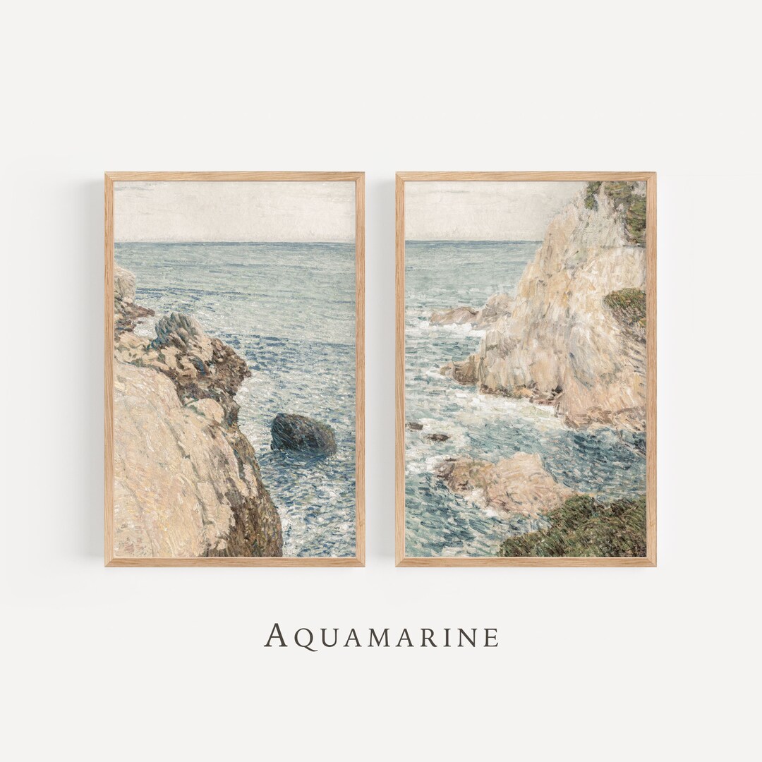 Coastal Landscape Set of 2 Prints, Coastal Print Set, Beach Landscape ...