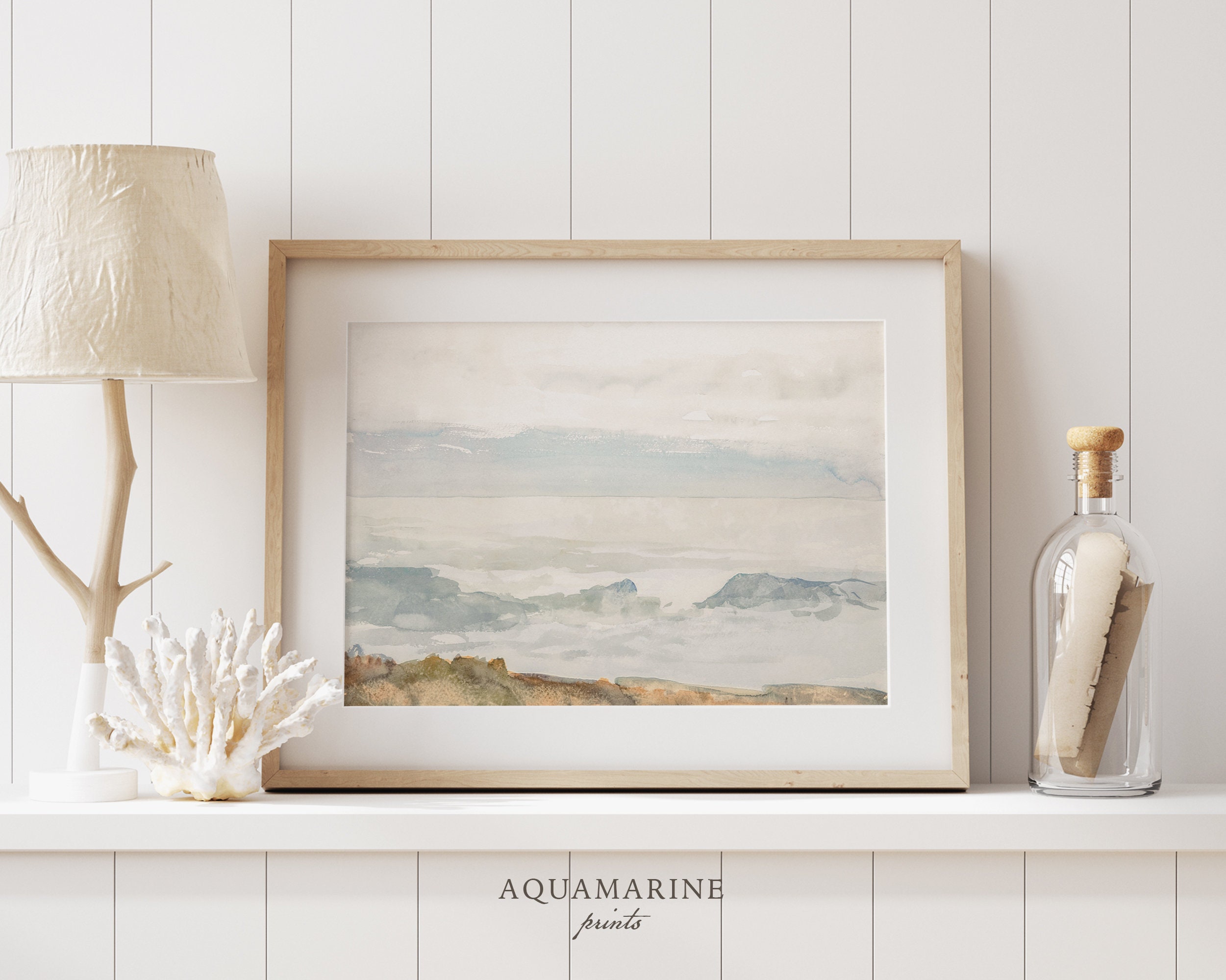 Coastal Wall Art Muted Beach Painting Summer House Prints - Etsy