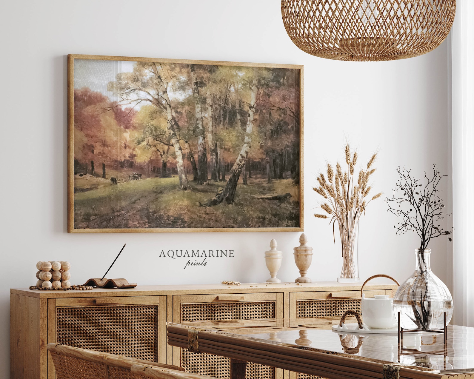 Fall Landscape Art Vintage Fall Landscape Painting Autumnal - Etsy