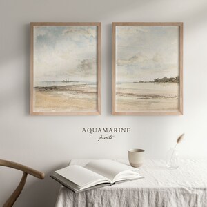 Muted Beach Prints Set Beach Painting Beach House Wall Art - Etsy