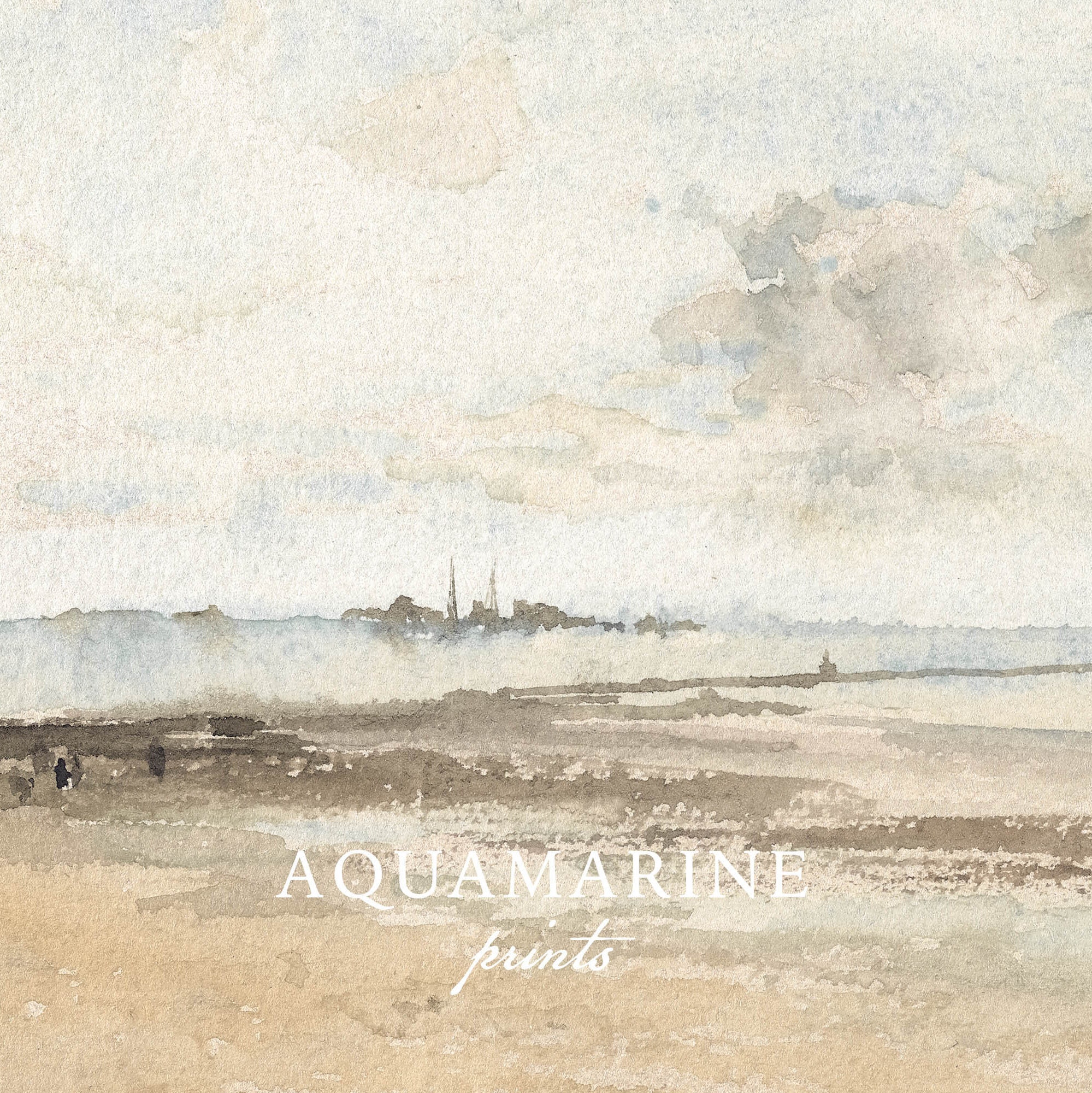 PRINT & SHIP, Set of 2 Prints, Muted Beach Landscape, Minimalist ...