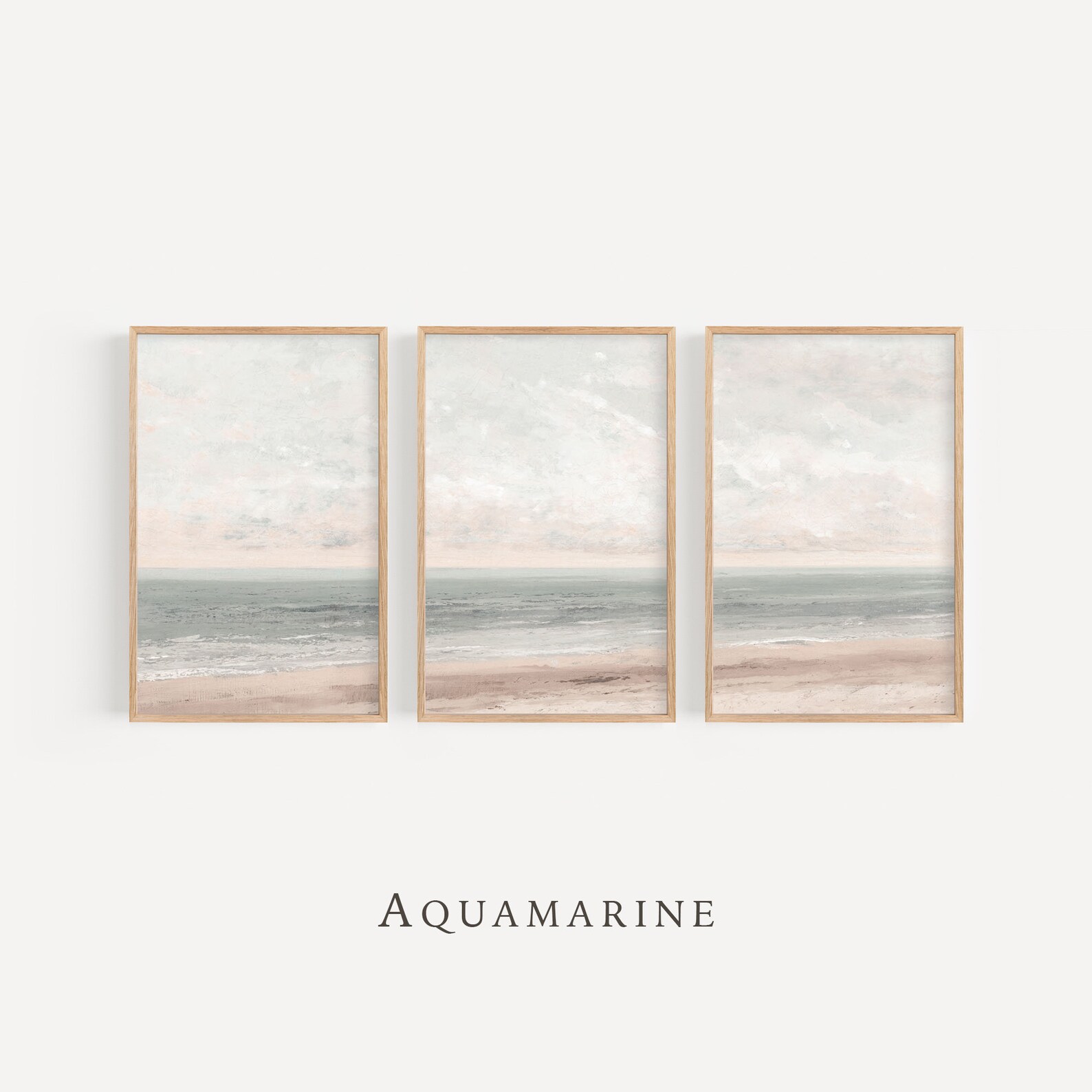 Set of 3 Prints, Minimalist Wall Art, Muted Landscape Print Set, Beach ...