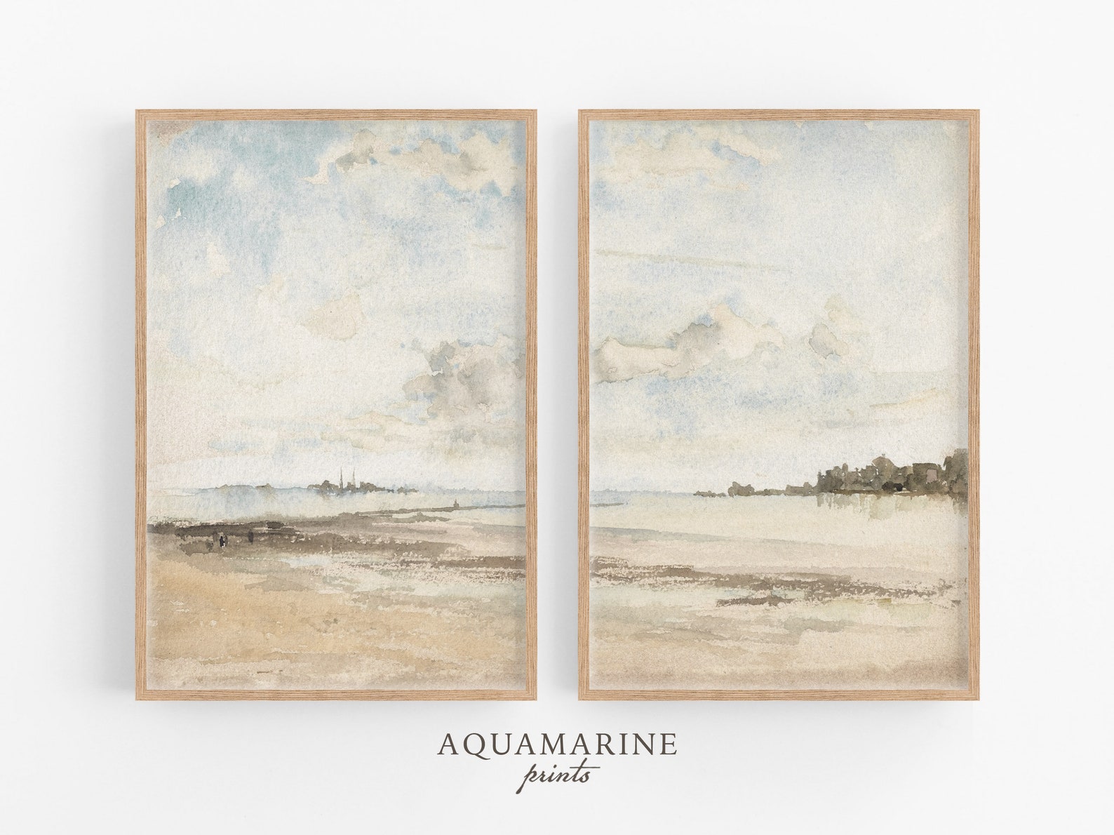 Muted Beach Prints Set Beach Painting Beach House Wall Art - Etsy UK