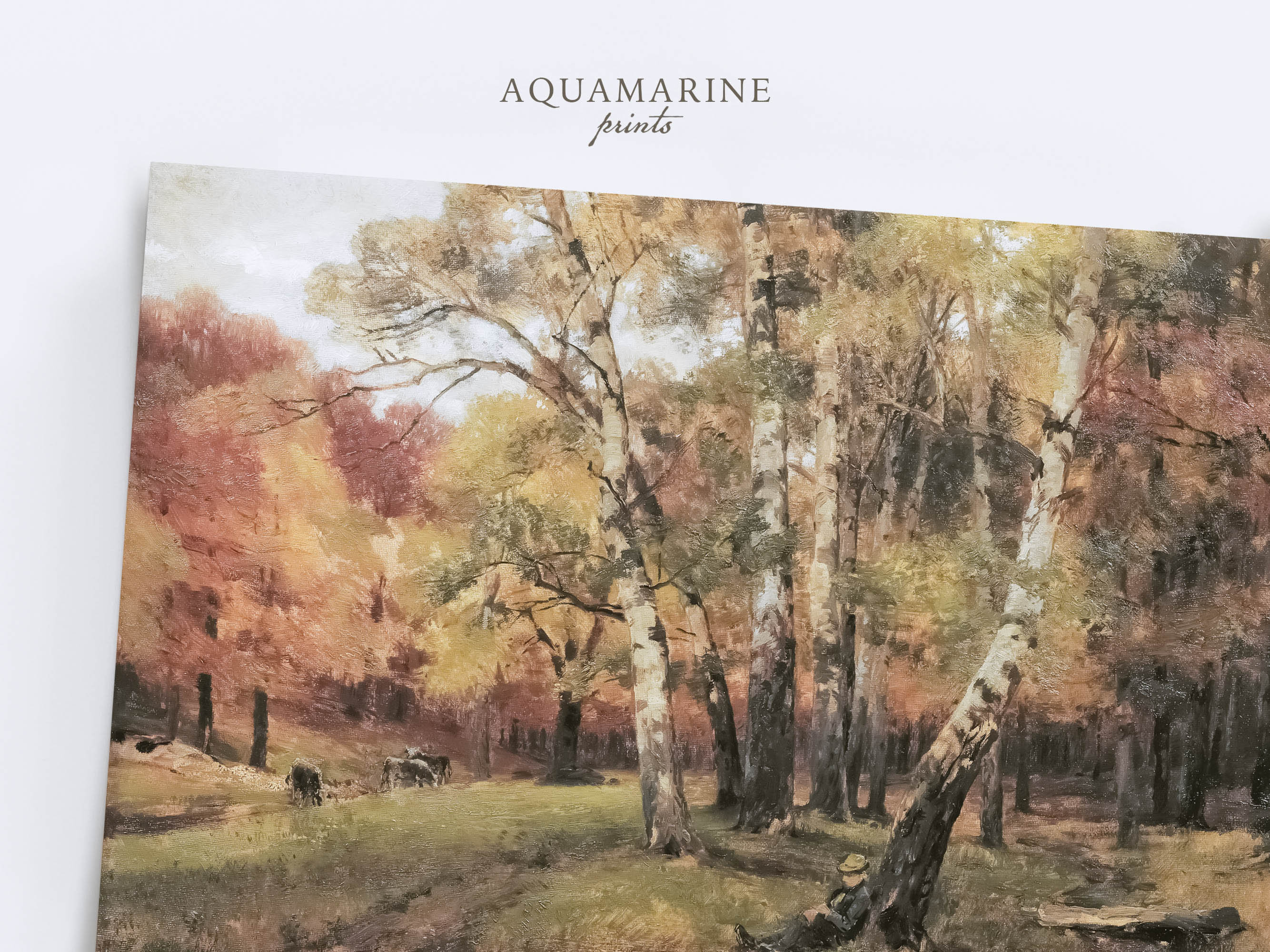 Fall Landscape Art Vintage Fall Landscape Painting Autumnal - Etsy