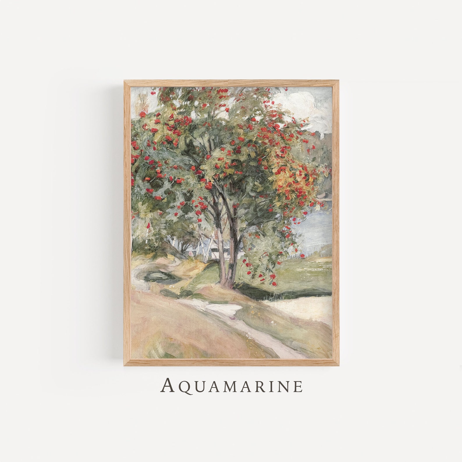 Rowan Tree Art Print, Vintage Summer Painting, Vintage Wall Art ...