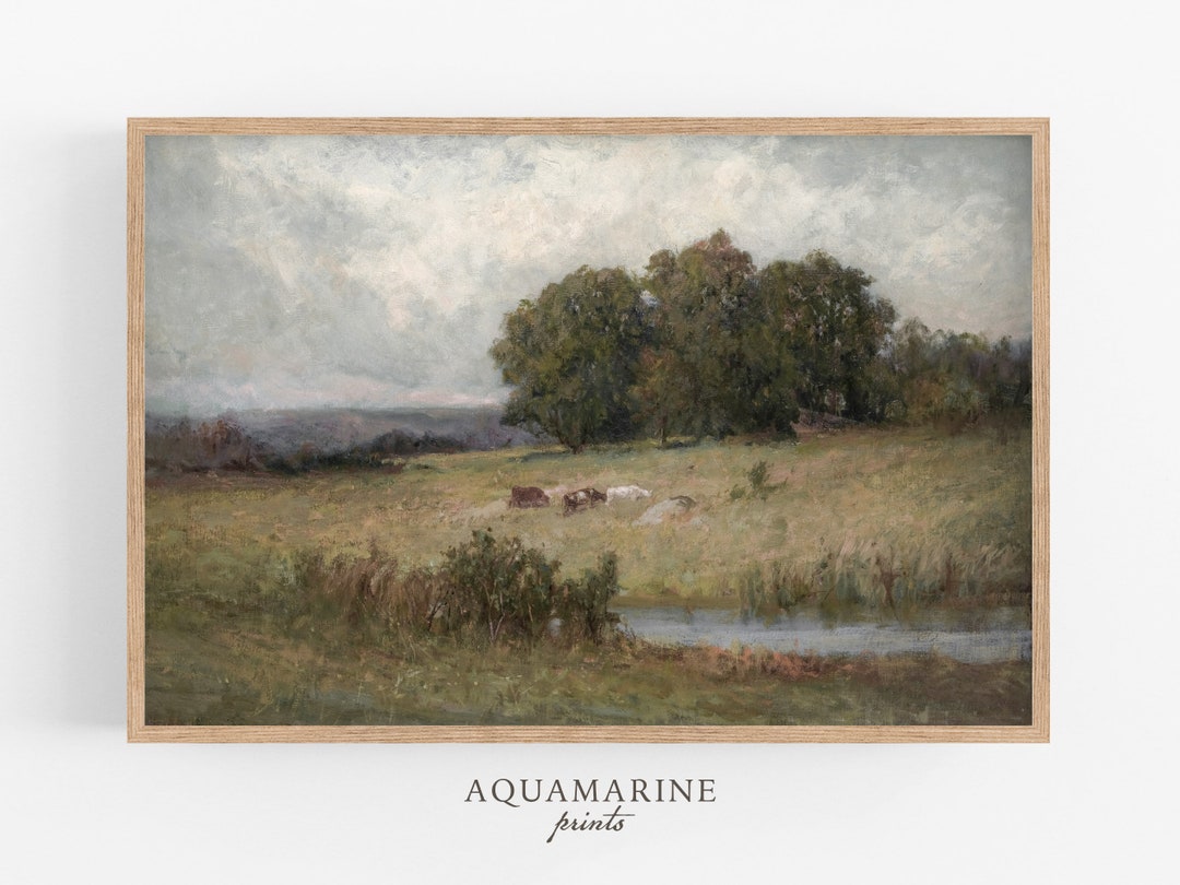 Country Wall Art Landscape Painting Farmhouse Wall Art - Etsy