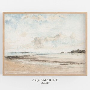 Muted Beach Landscape Print Beach Painting Beach House Wall - Etsy