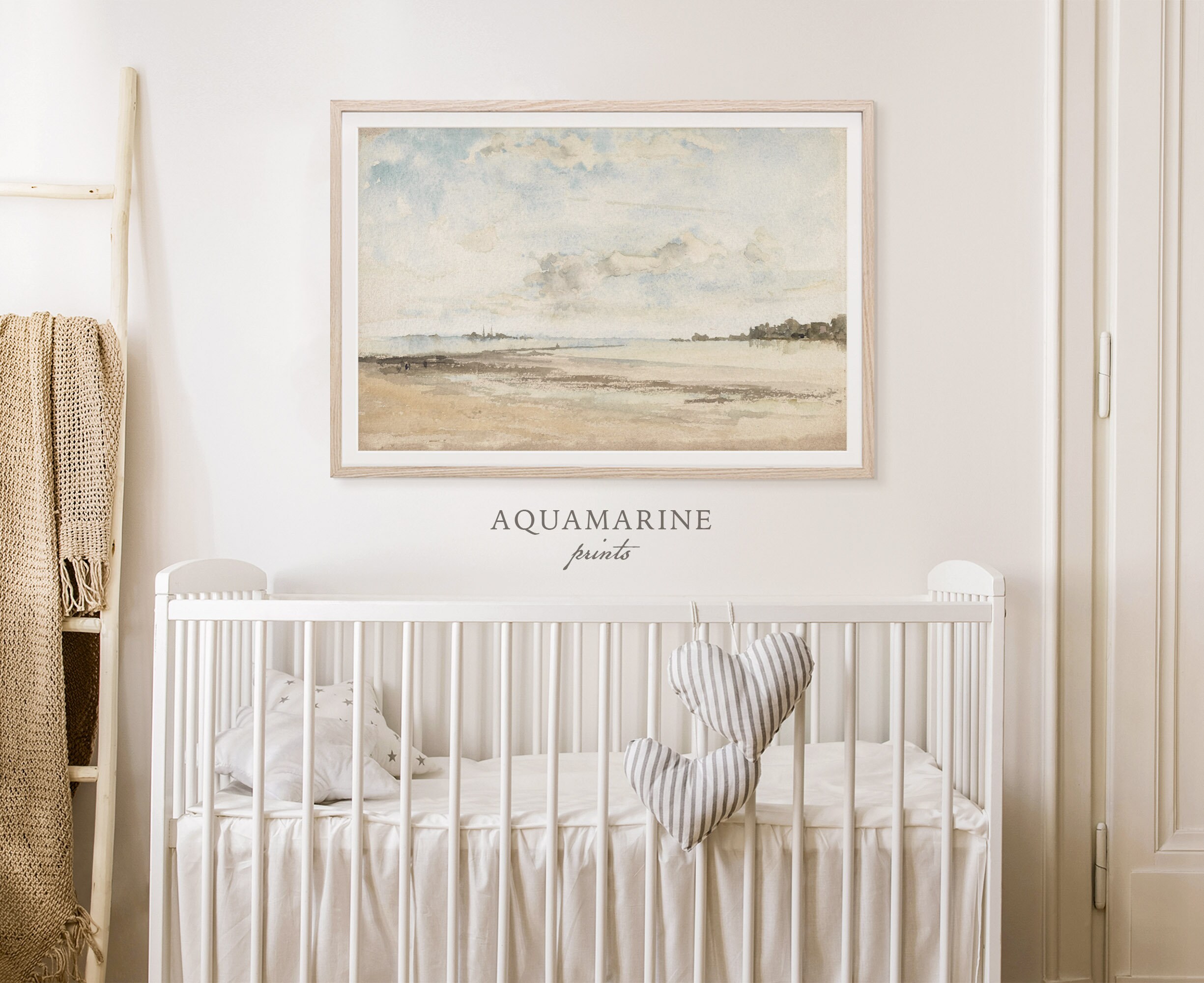 Muted Beach Landscape Print Beach Painting Beach House Wall - Etsy