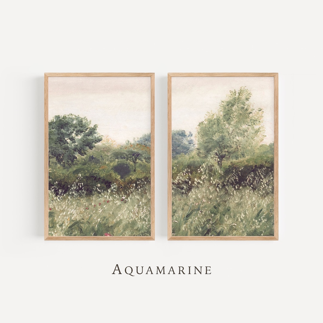 Set of 2 Wild Meadow Prints, Landscape Set of 2 Prints, Landscape Wall ...