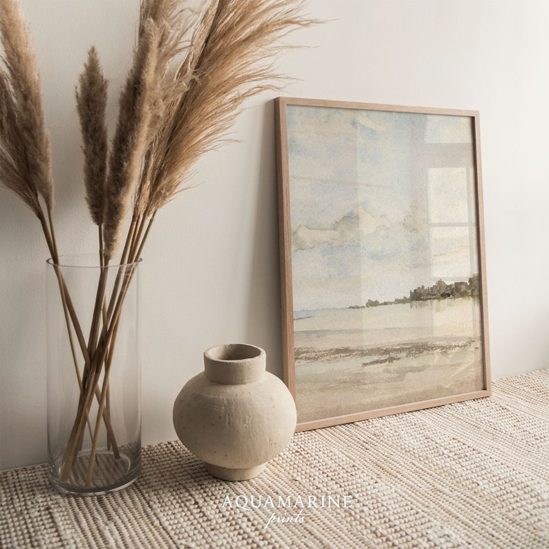 Muted Beach Prints Set Beach Painting Beach House Wall Art - Etsy