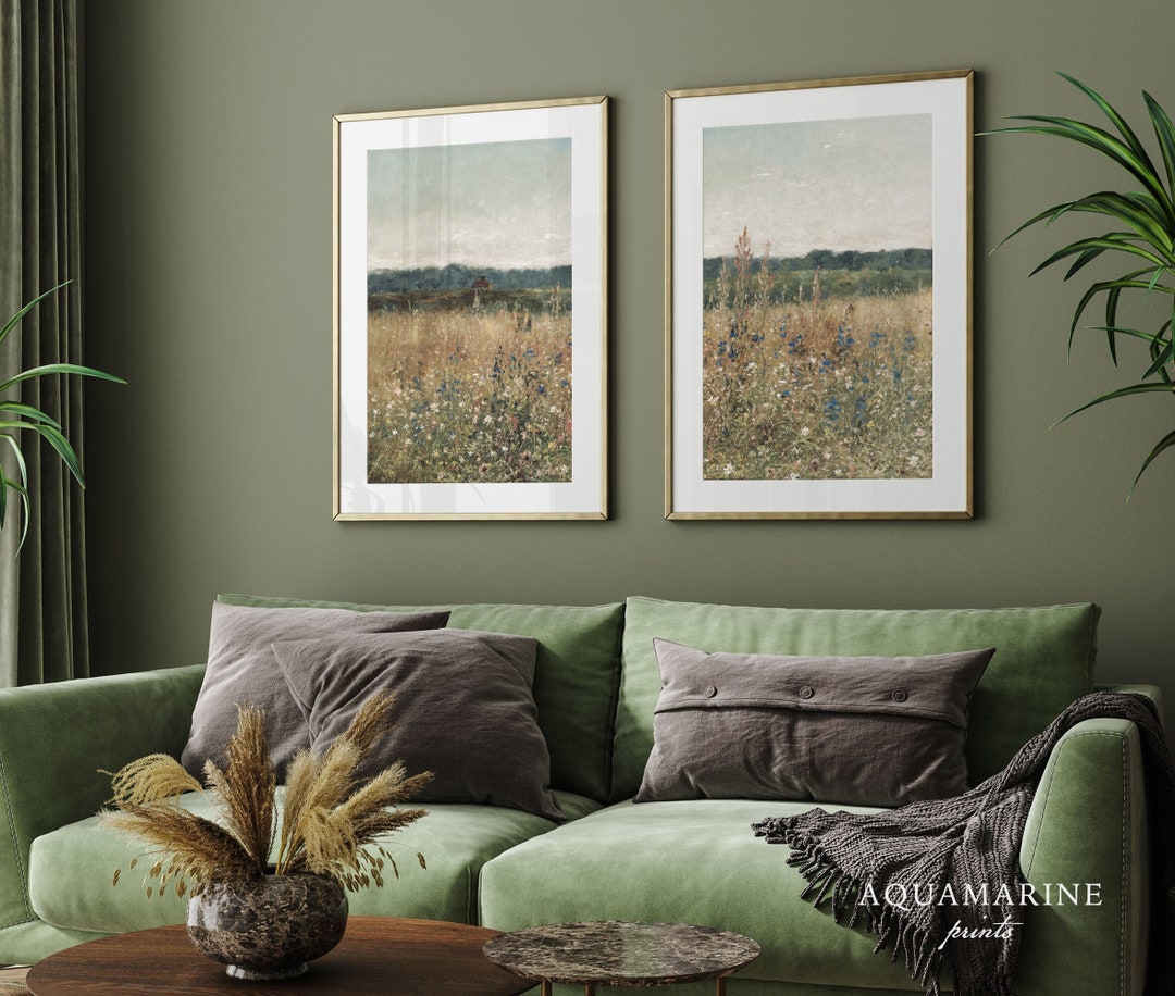 Vintage Landscape Set of 2 Prints, Vintage French Cottage Wall Art ...