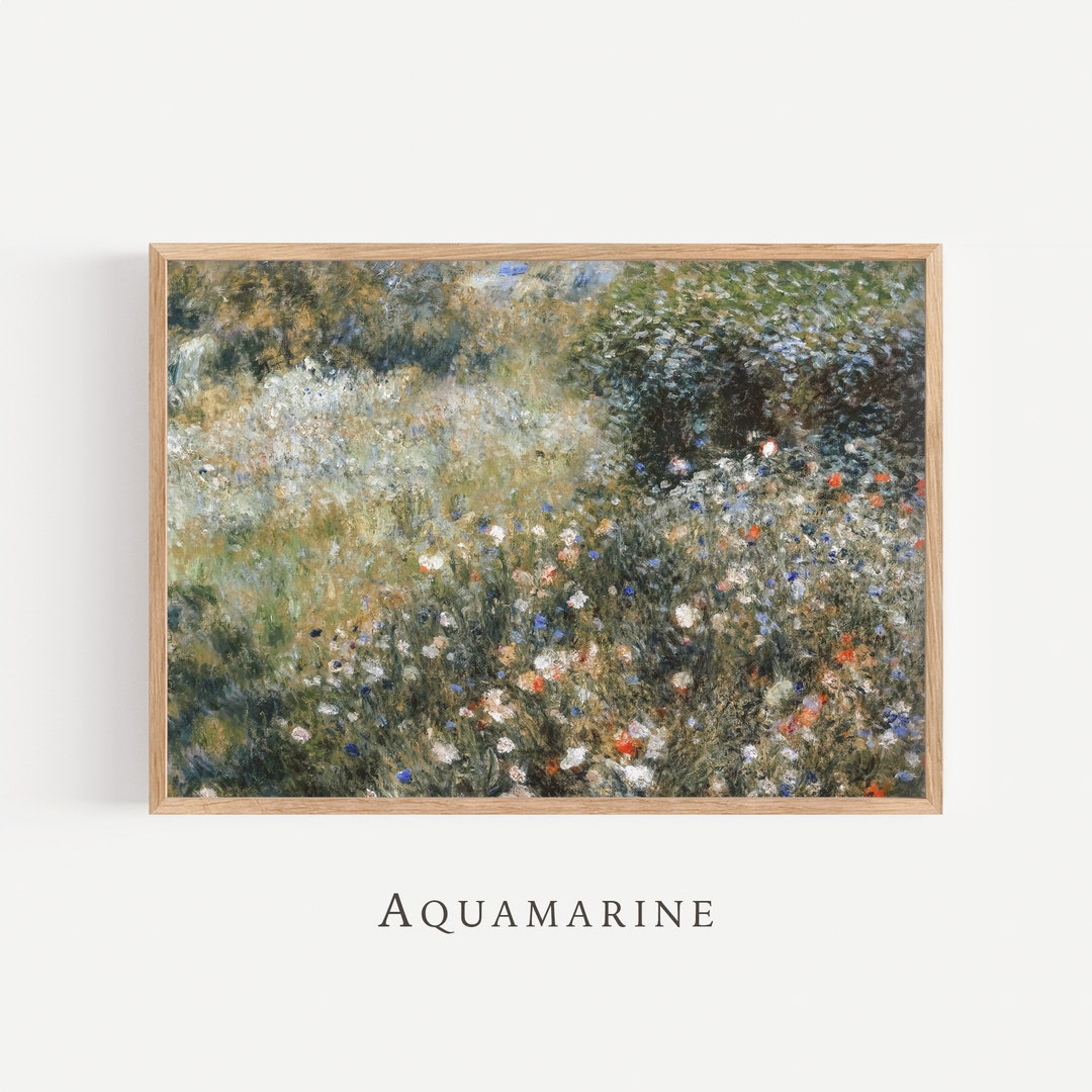 Meadow Print, Summer Garden Painting, Flowery Meadow Wall Art, Vintage ...