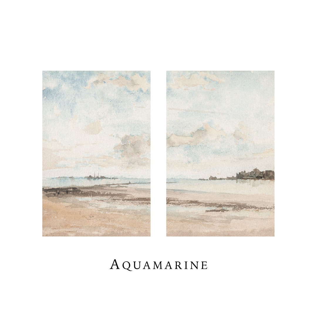 Muted Beach Prints Set Beach Painting Beach House Wall Art - Etsy