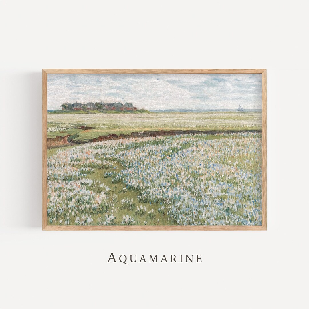 Spring Meadow Print, Spring Painting, Landscape Wall Art, Nursery Wall ...