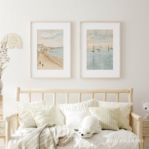 Set of 2 Prints, Muted Beach Print Set, Coastal Wall Art, Neutral ...