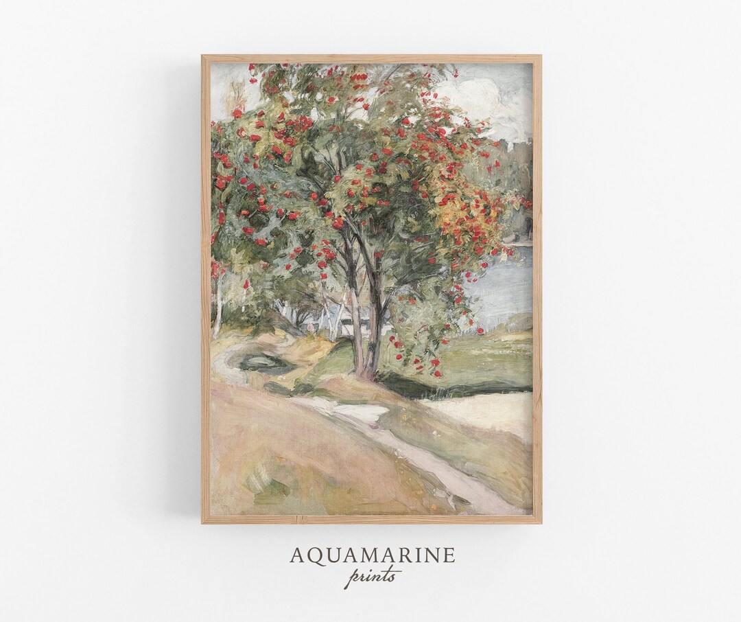 Rowan Tree Art Print Vintage Summer Painting Vintage Wall - Etsy
