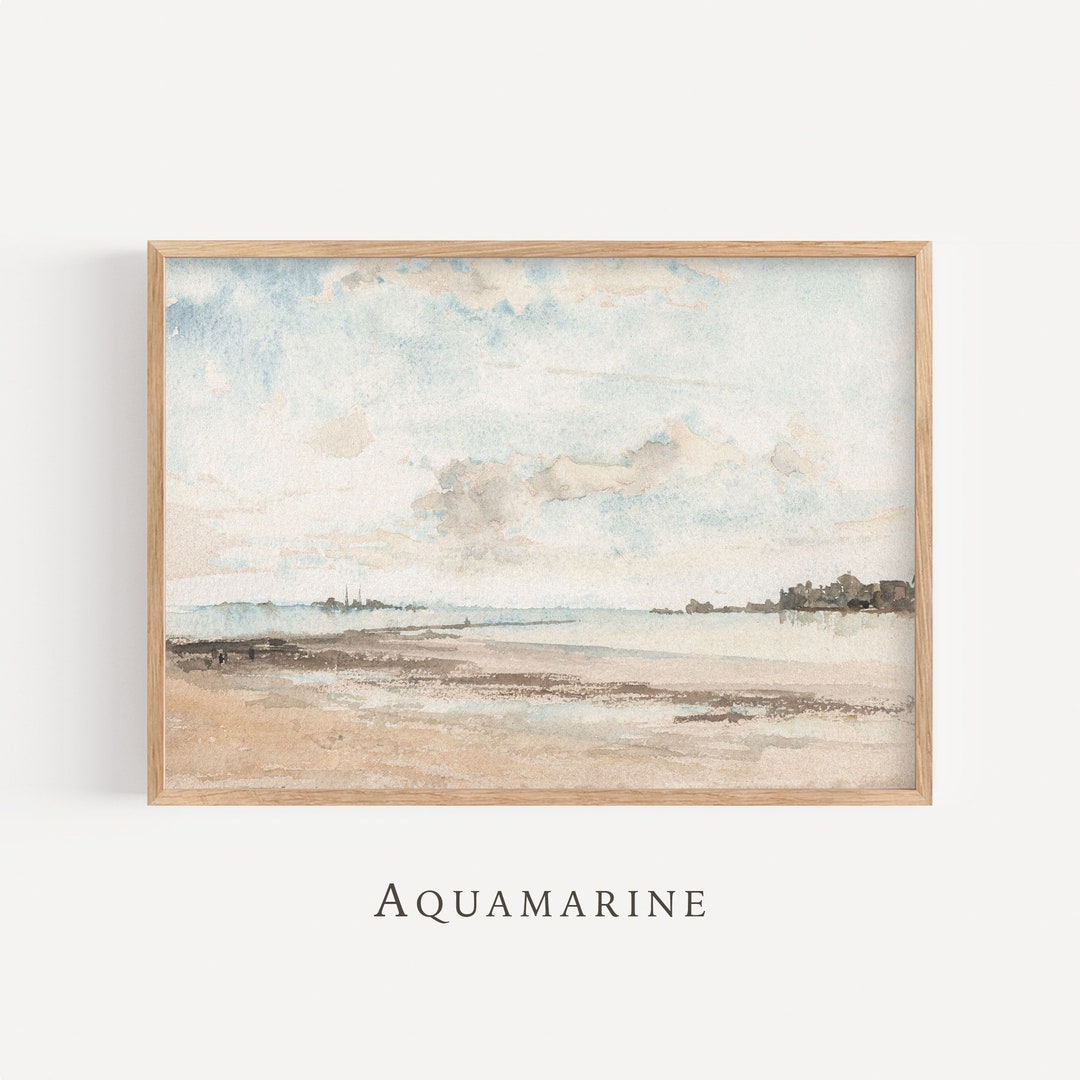 Muted Beach Landscape Print Beach Painting Beach House Wall - Etsy