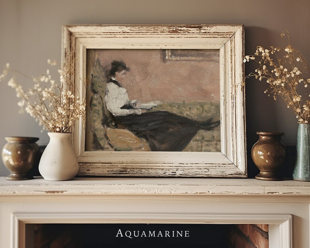 Woman Reading Print, Vintage Woman Portrait, Reader Gift Idea, Books ...
