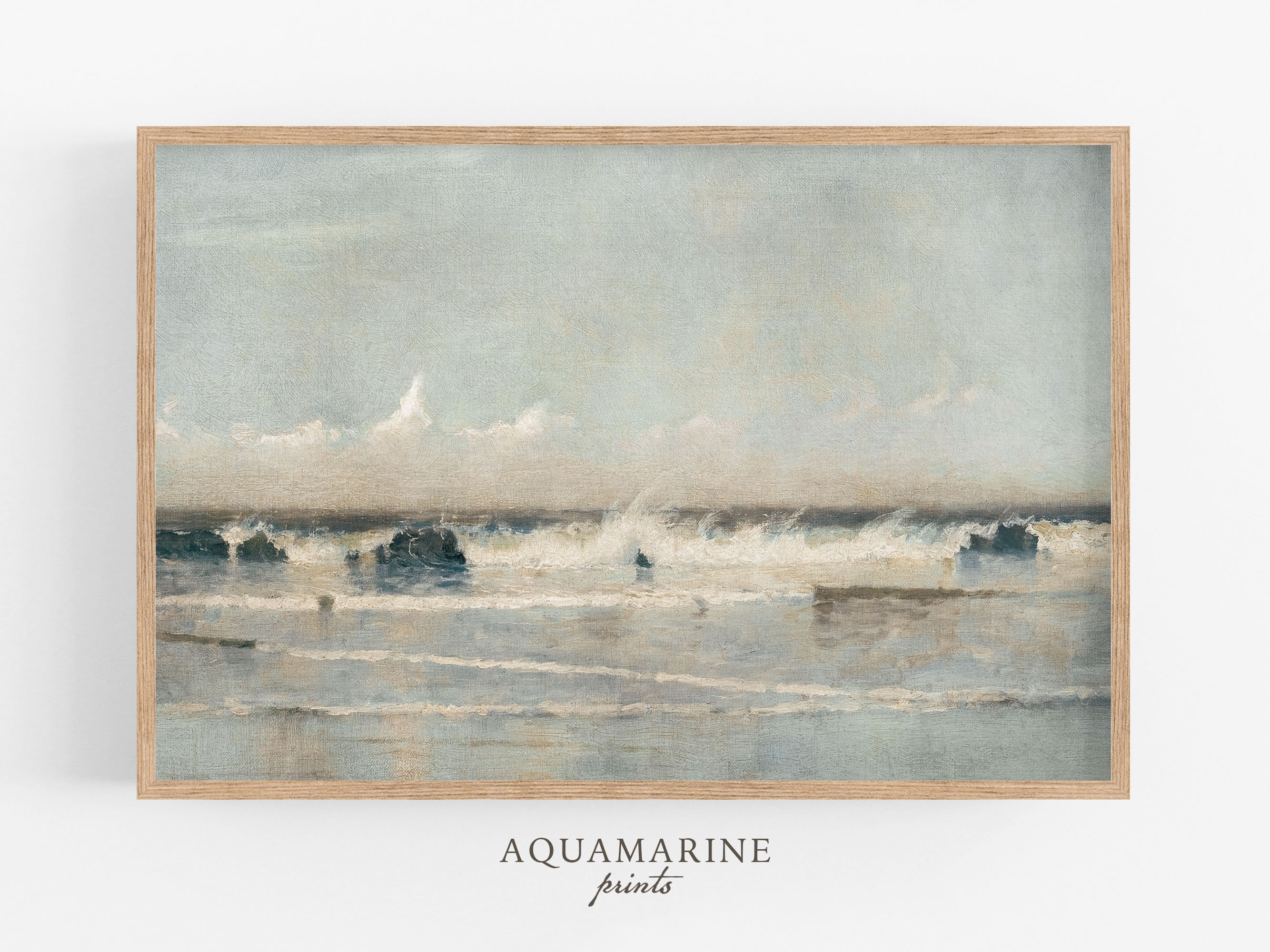 Sea Print Sea Painting Vintage Ocean Wall Art Beach Wall - Etsy