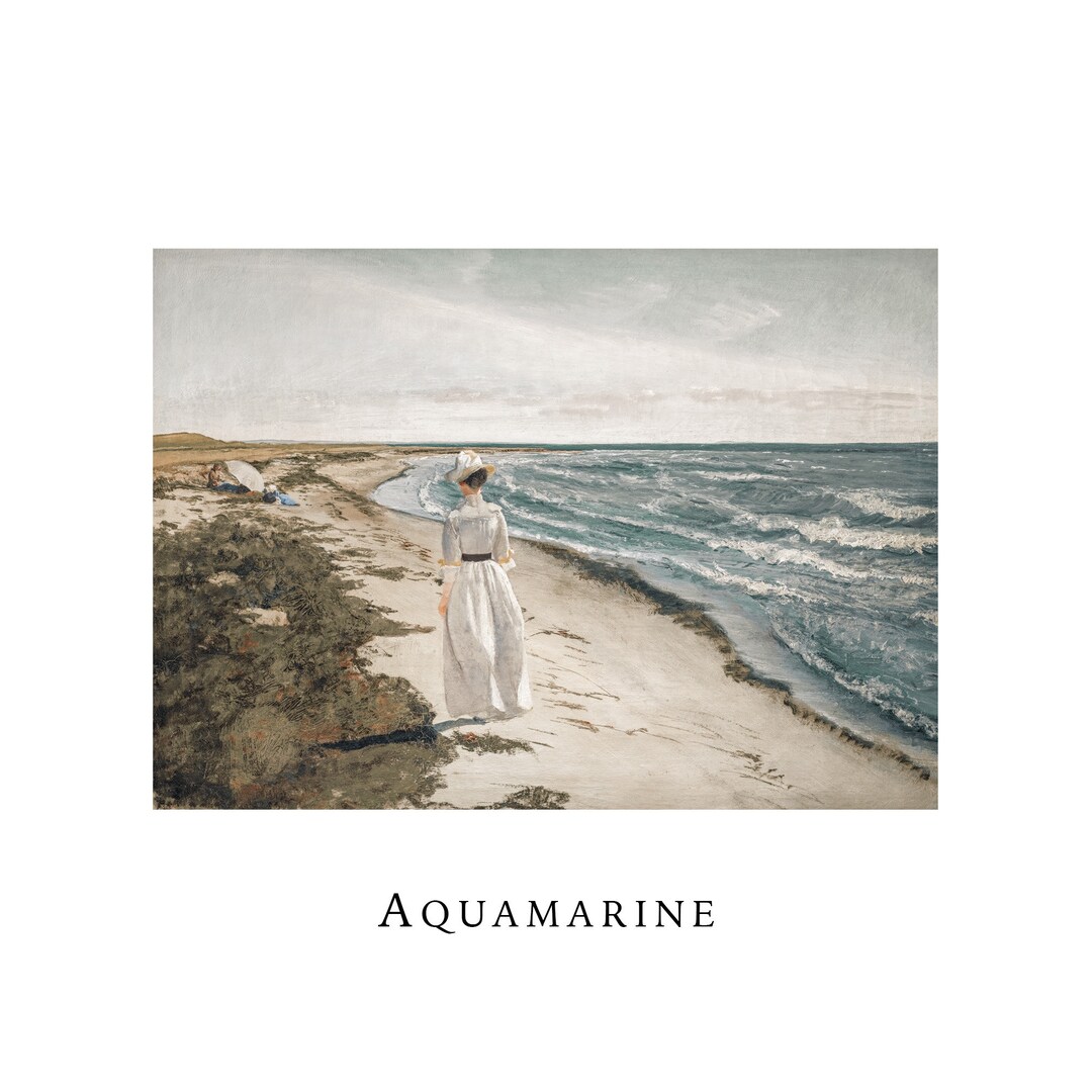 Beach Painting Vintage Beach Print Vintage Landscape Wall - Etsy