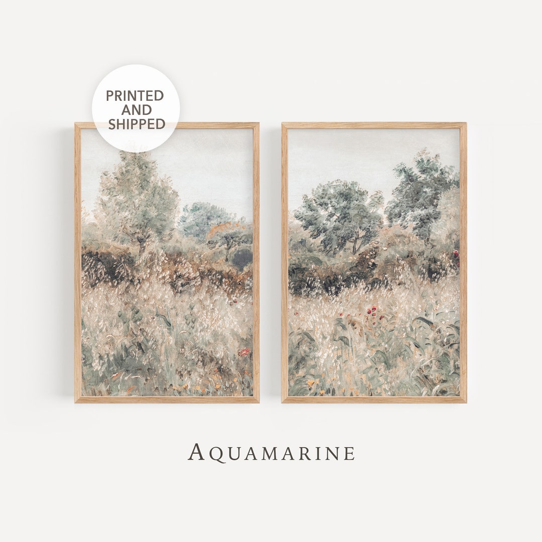 Neutral Landscape Print Set of 2, Neutral Summer Wall Art, PRINT & SHIP ...