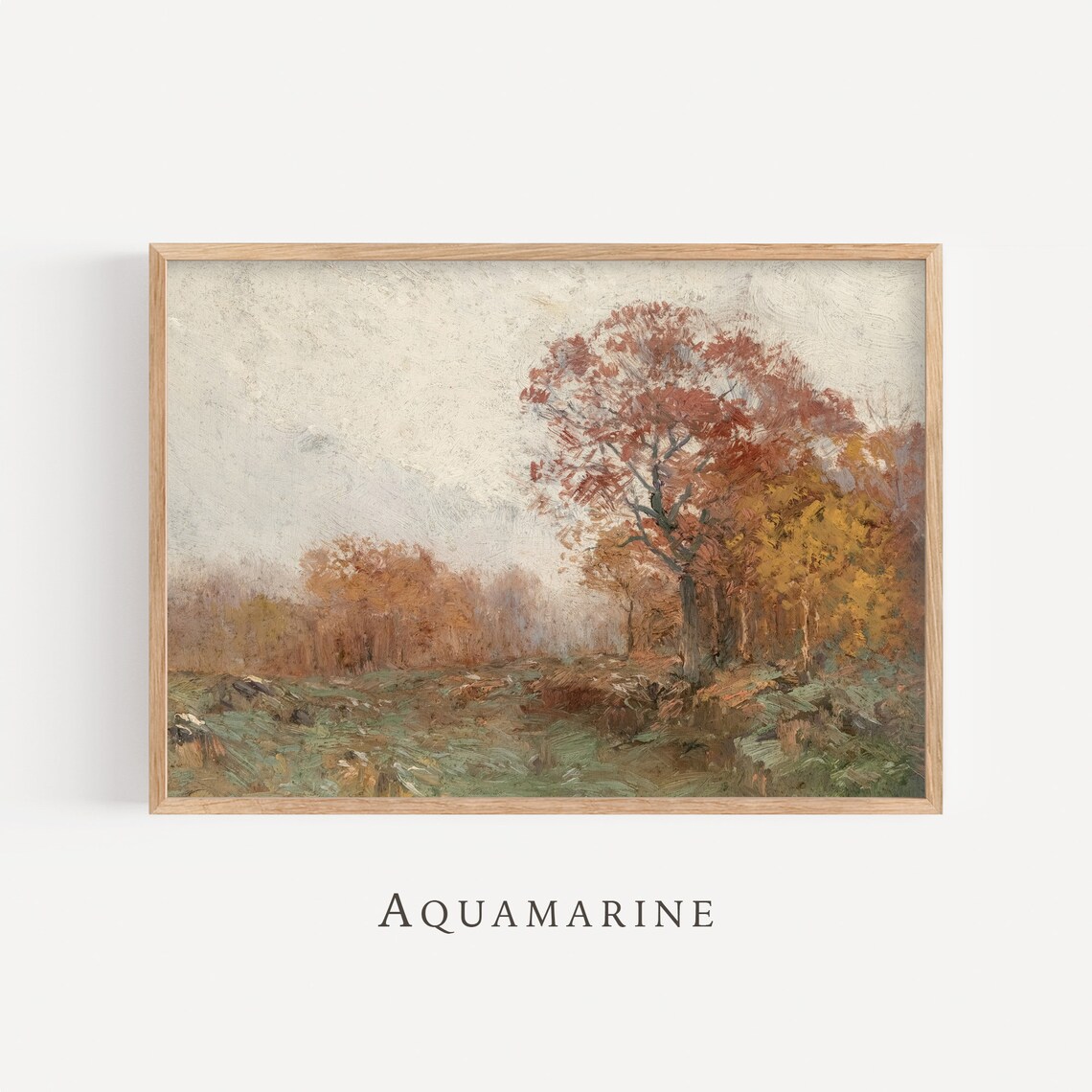 Fall Landscape Wall Art, Vintage Fall Country Painting, Fall ...
