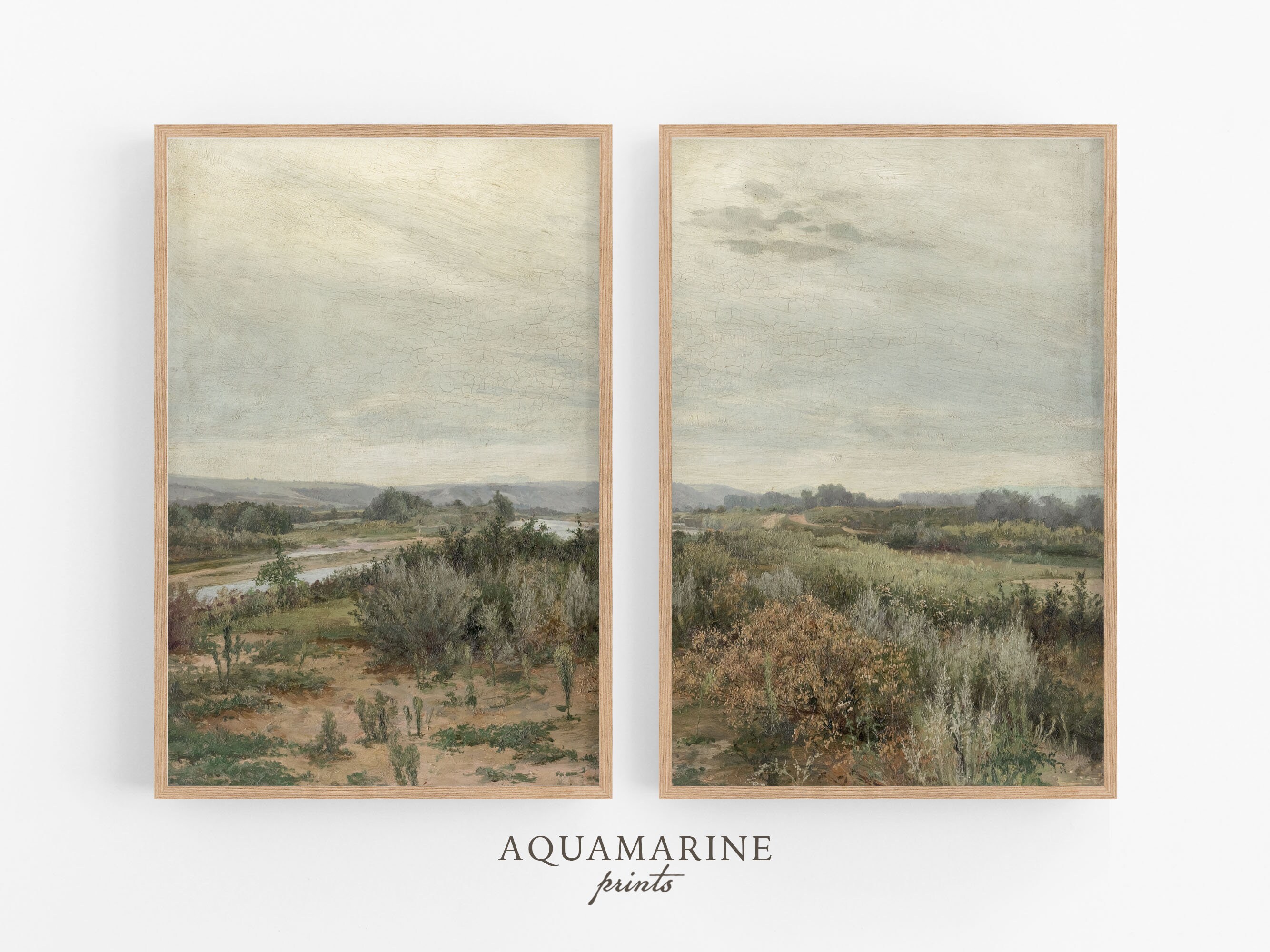 Landscape Painting SET Country Landscape Wall Art Vintage - Etsy