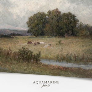 Country Wall Art, Landscape Painting, Farmhouse Wall Art, Vintage ...