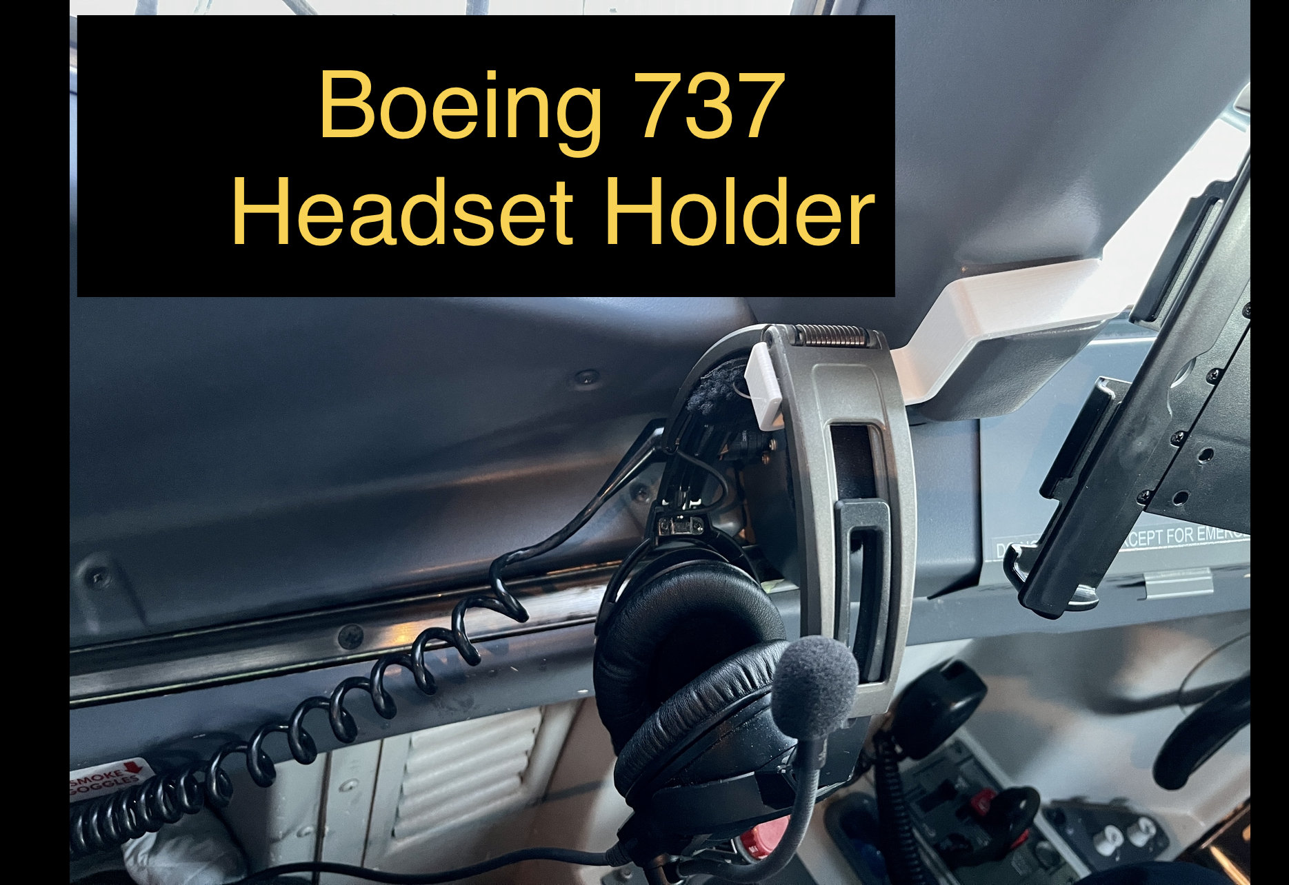 Boeing 737 Headset Hanger - Holds Your Headset Out of the Way. B737 - Etsy