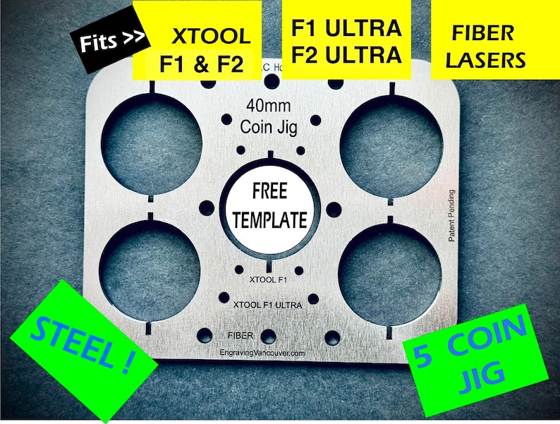 40mm Coin Jigs for XTOOL + FIBER - Fits F1/F2, Both Ultras+fiber Lasers ...