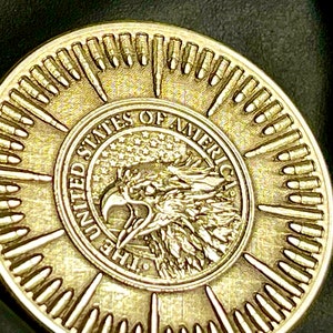 2A US EAGLE + BULLETS Brass Challenge Coin - 40mm (fully Engraved) - Etsy