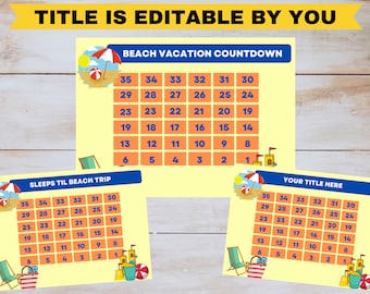 Beach Vacation Countdown - Etsy