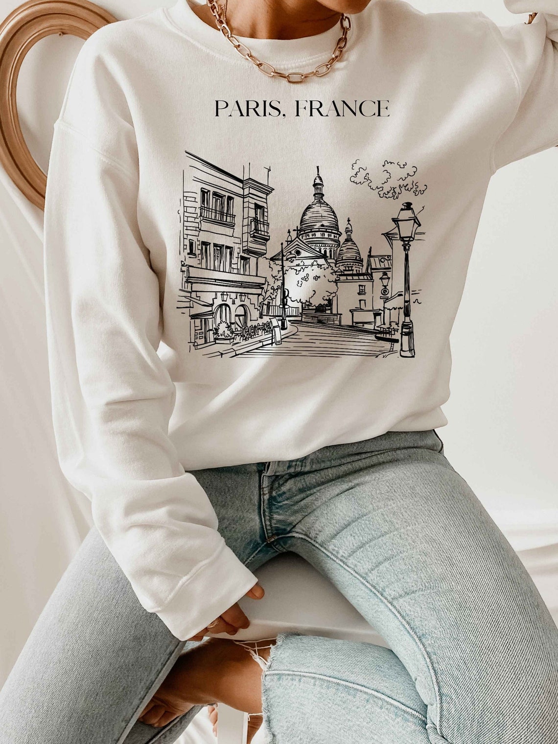 Paris France Sweatshirt City of Love Sweater Travel Shirt - Etsy