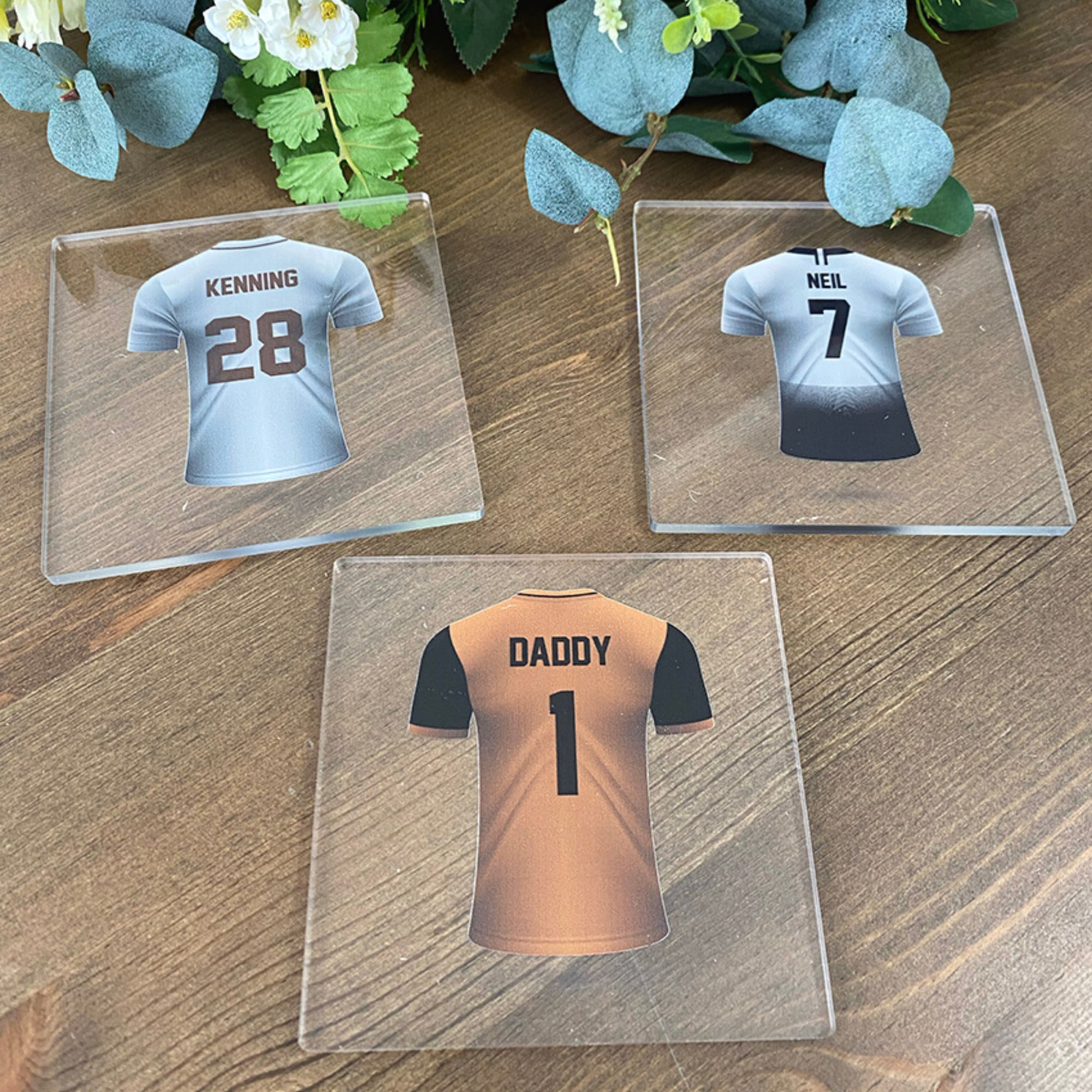 Personalised Football Shirt Coaster Father's Day - Etsy UK