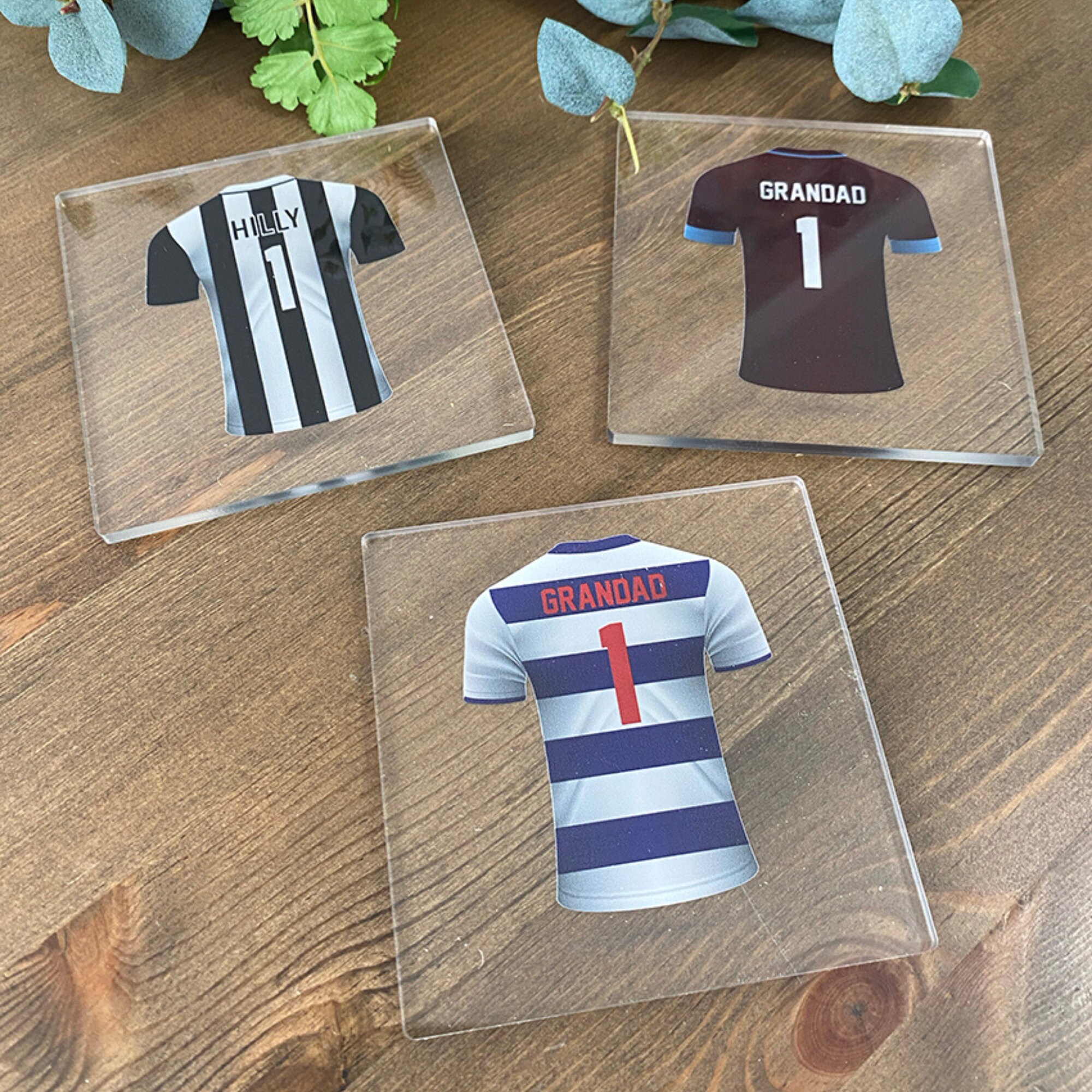Personalised Football Shirt Coaster Father's Day - Etsy UK