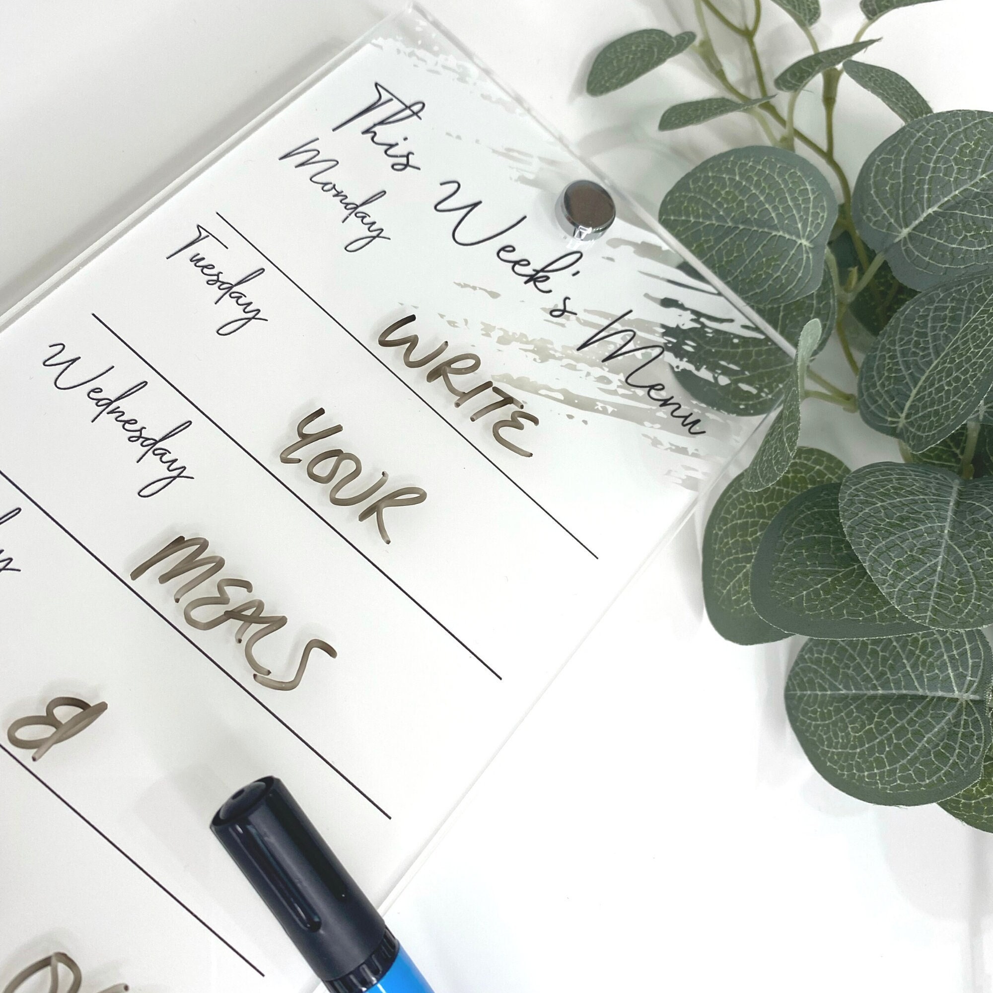 Weekly Meal Planner Home Menu Plaque PREMIUM 5mm Acrylic - Etsy UK