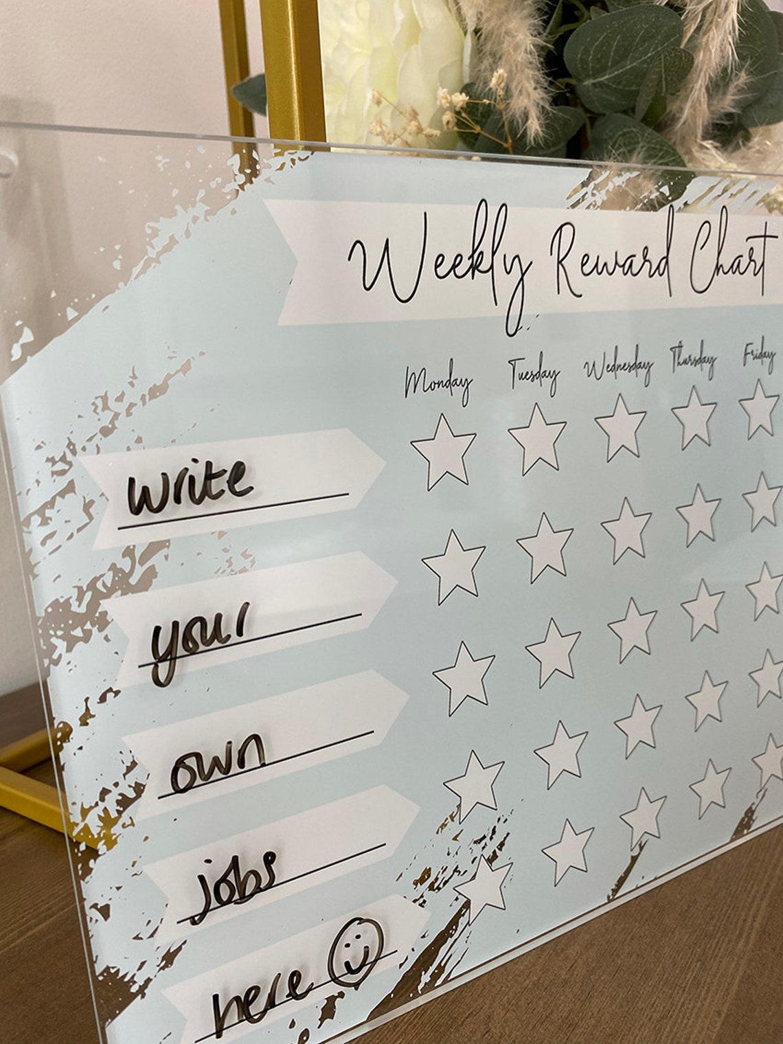 Children's Blue Wipe Clean Reward Chart Dry Wipe Reward - Etsy