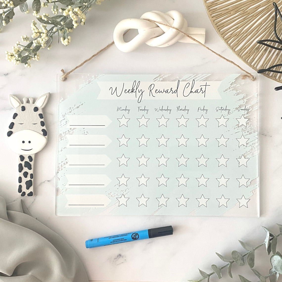 Children's Blue Wipe Clean Reward Chart Dry Wipe Reward - Etsy